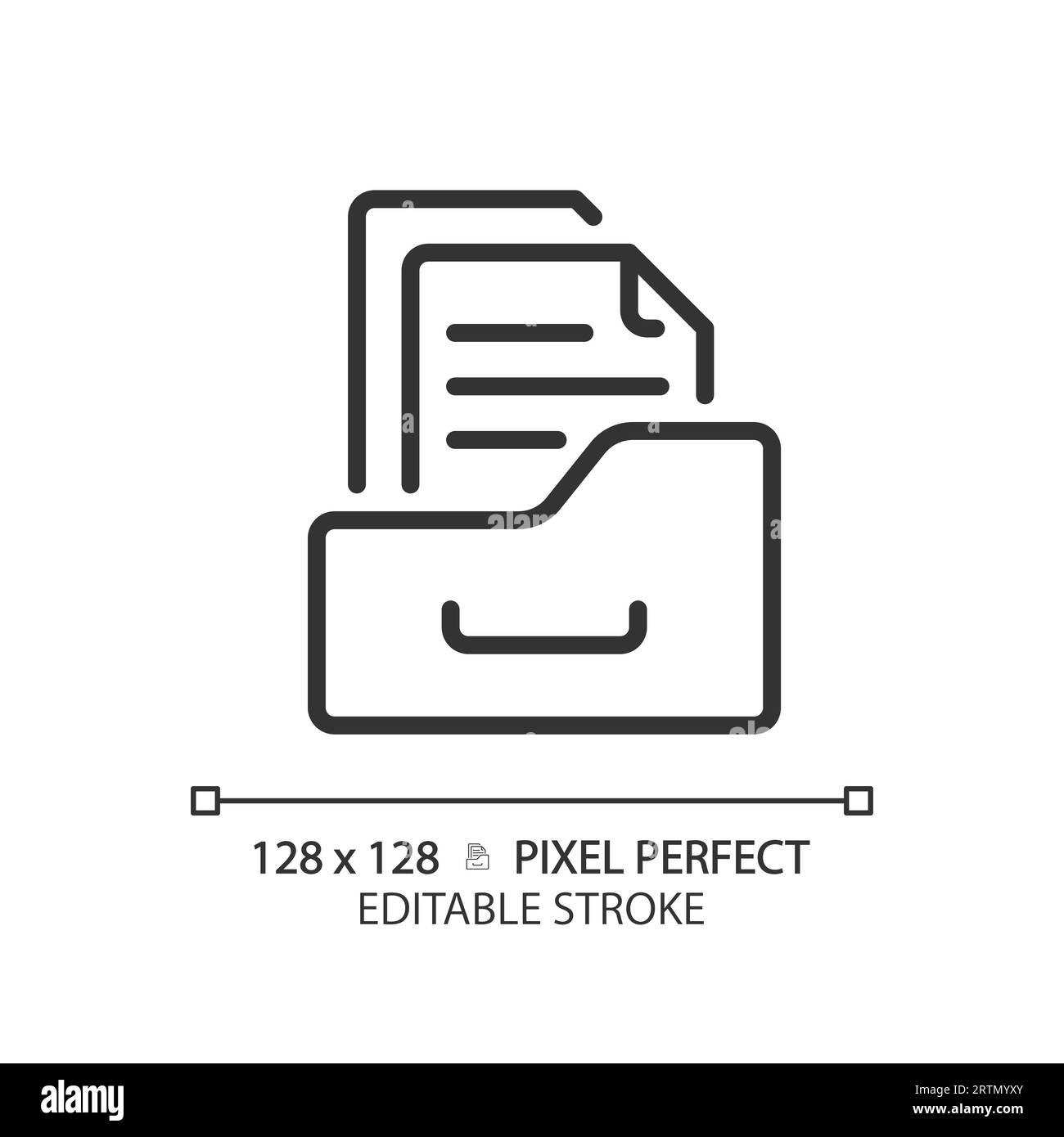 2d Customizable Folder Thin Linear Black Icon Stock Vector Image And Art