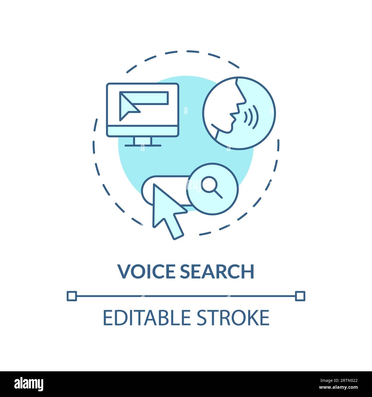 2D voice search thin line blue icon concept Stock Vector Image & Art ...