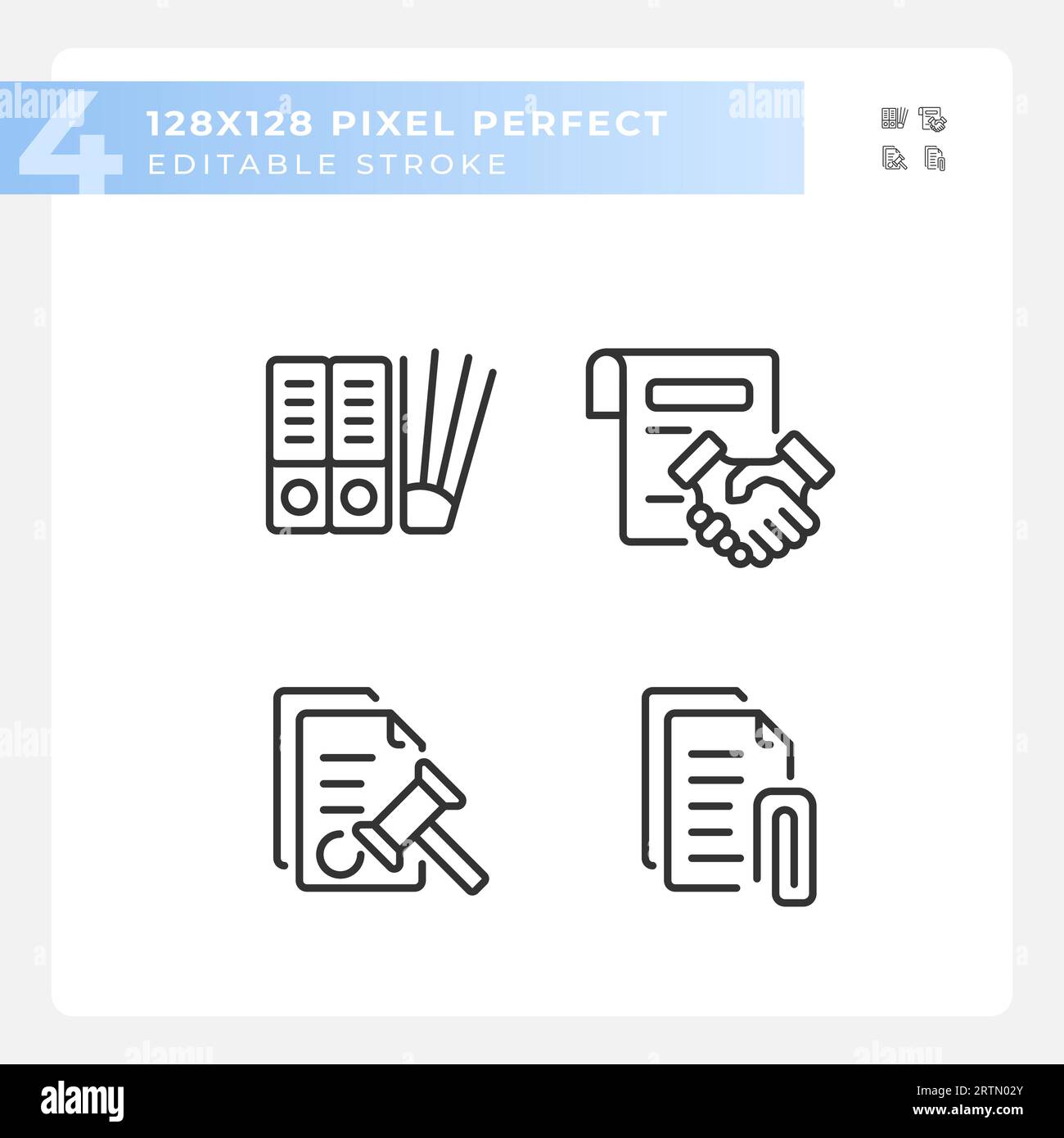 Editable pixel perfect black document icons Stock Vector Image & Art ...