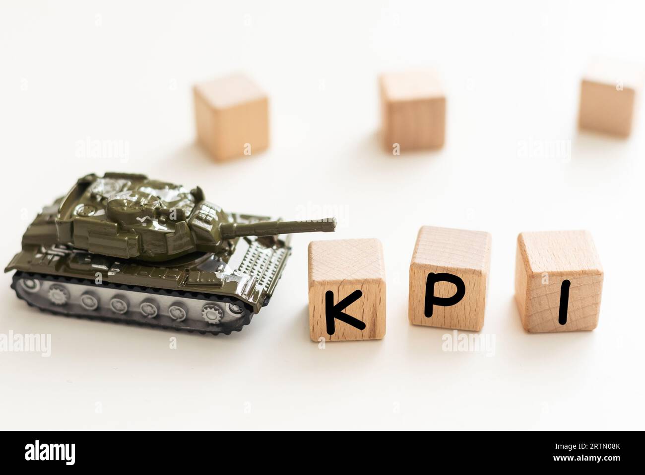 lined with kpi on yellow background. Military armored tank. war ...