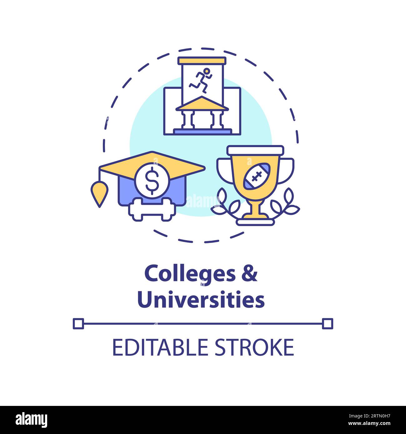 2d Colleges And Universities Line Icon Concept Stock Vector Image And Art Alamy