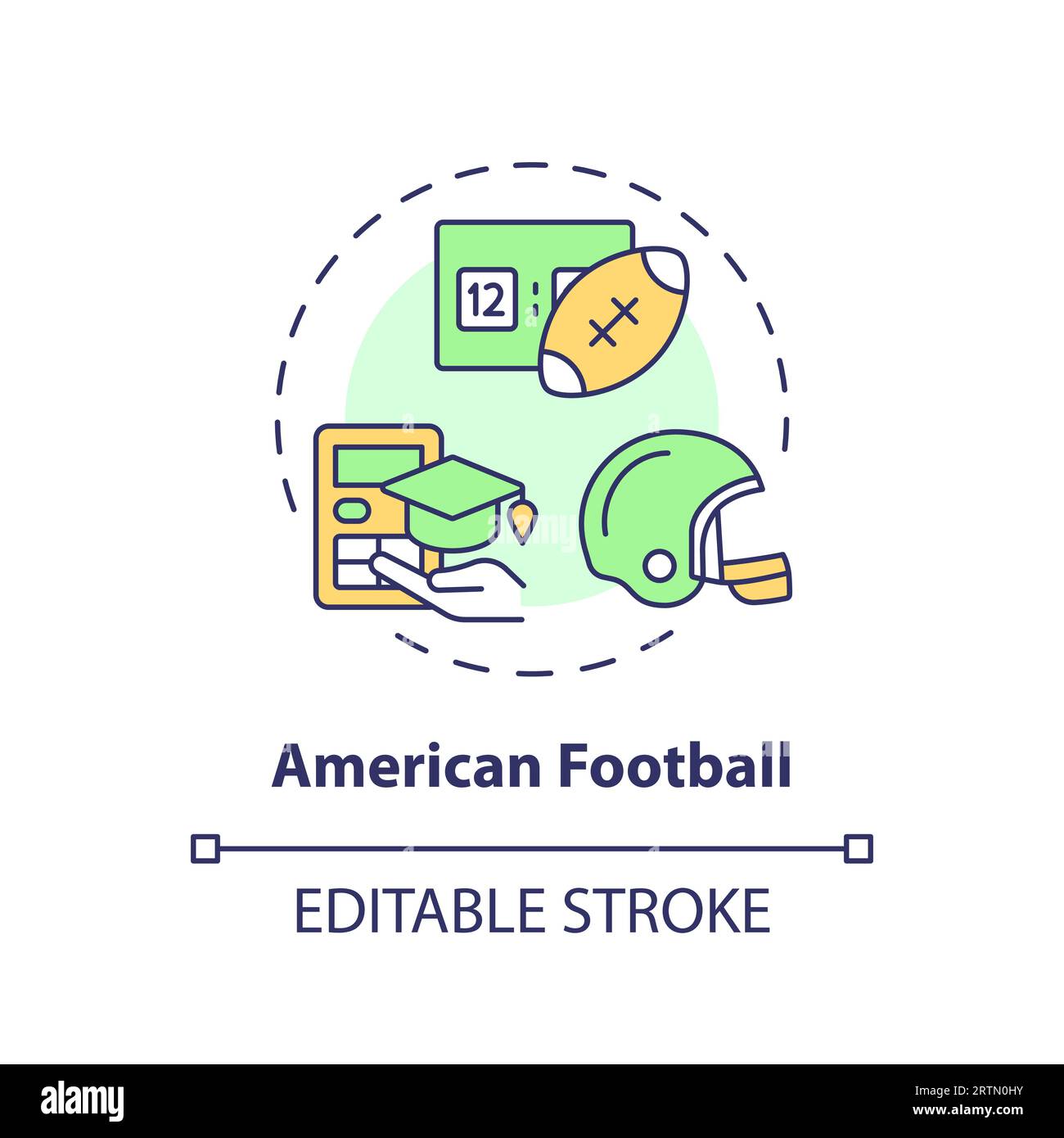 2D customizable american football line icon concept Stock Vector Image ...