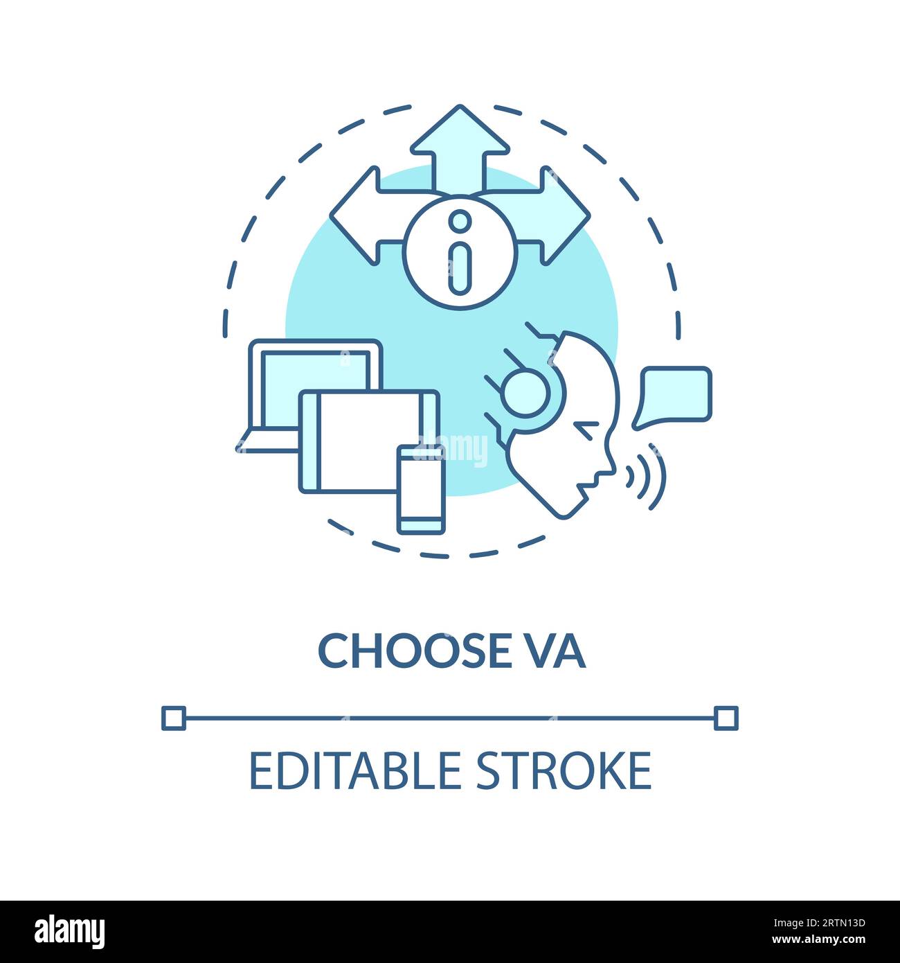 2D choose VA thin line blue icon concept Stock Vector Image & Art - Alamy