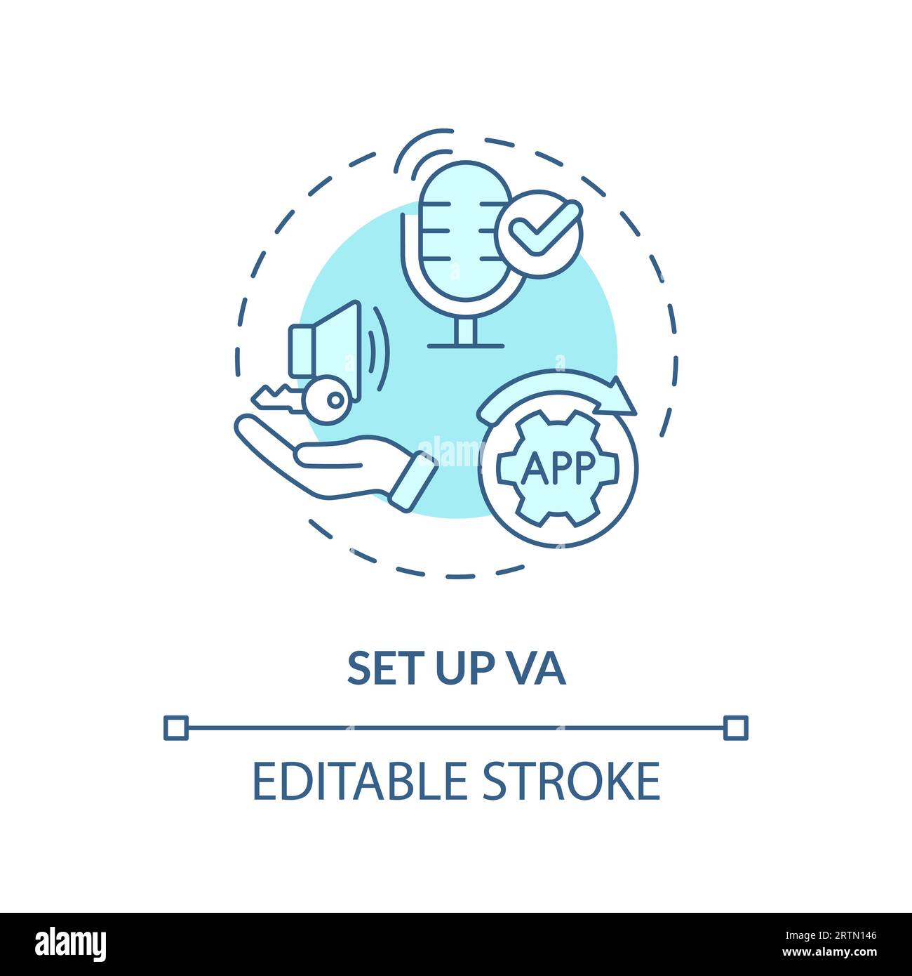 2D set up VA thin line blue icon concept Stock Vector Image & Art - Alamy