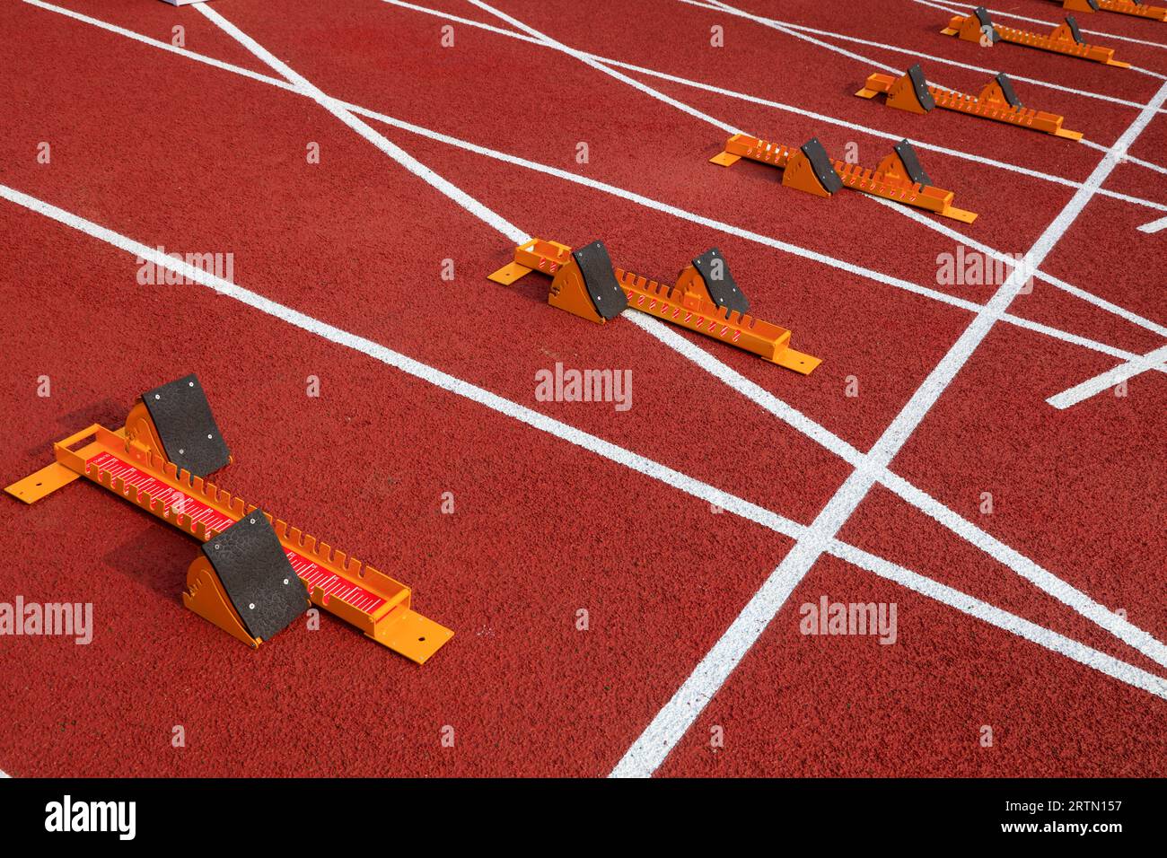 starting frame on the plastic runway Stock Photo - Alamy