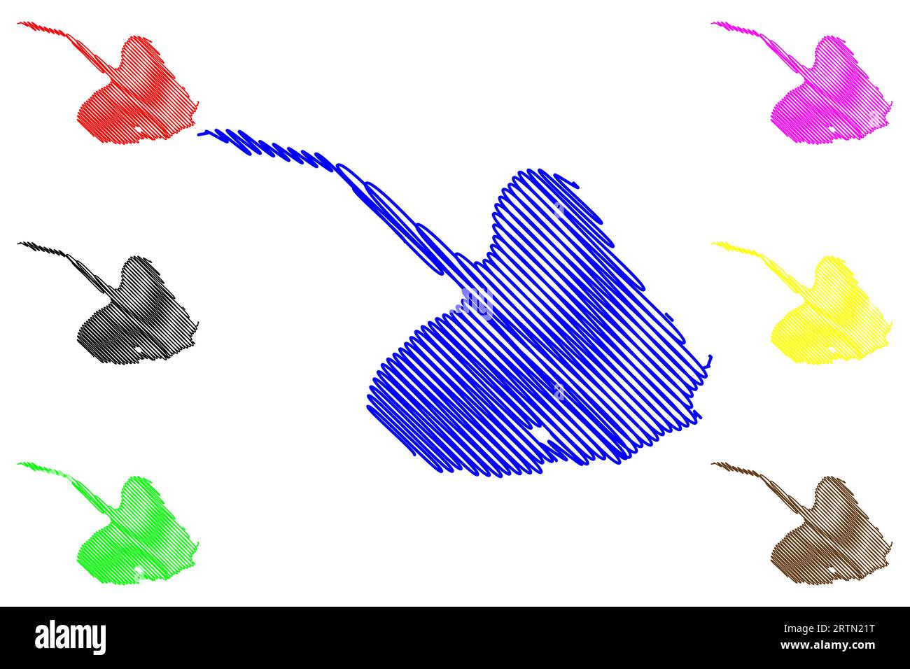 Lake Namak (Islamic Republic of Iran, Persia) map vector illustration ...