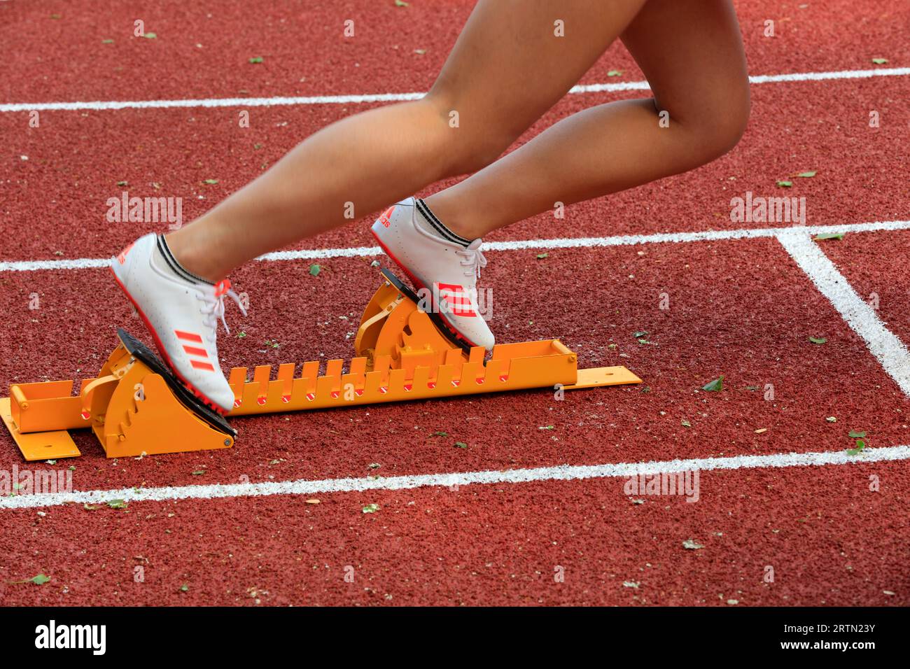Motion sport athletics running track starting block competition ...