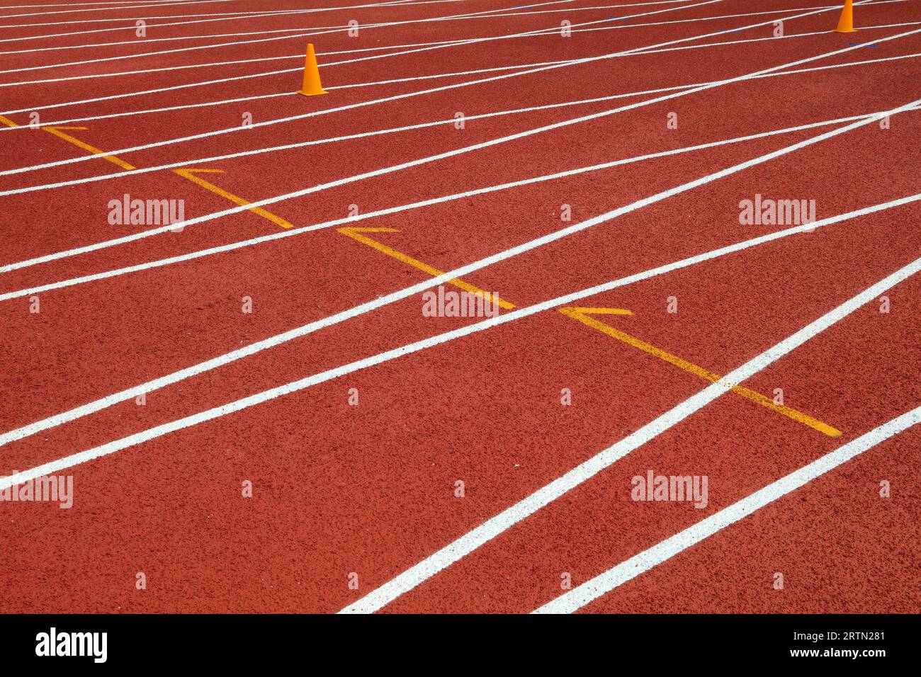 Red plastic runway Stock Photo - Alamy