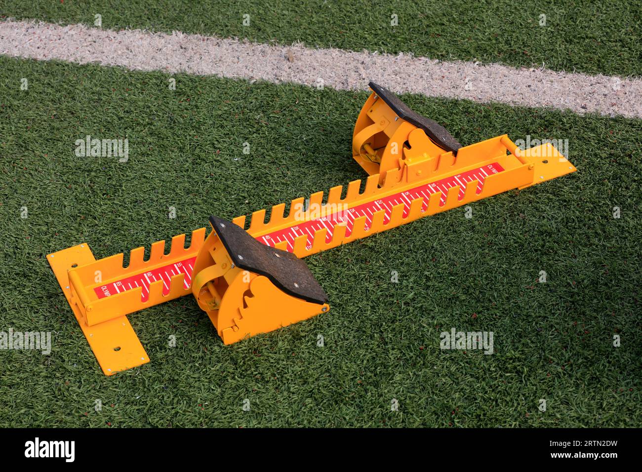 starting frame on the plastic playground Stock Photo - Alamy