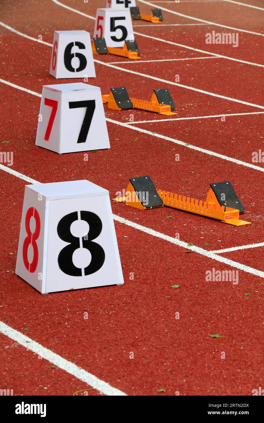 Starting frame and runway number Stock Photo - Alamy