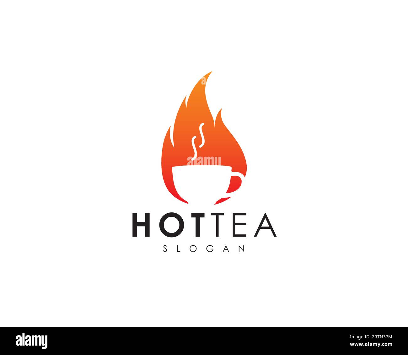 Hot tea logo design with flame for food company. Hot Tea Cup Logo Icon ...