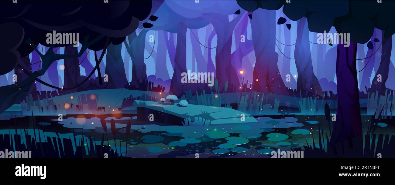 Forest pond forest swamp duckweed Stock Vector Images - Alamy