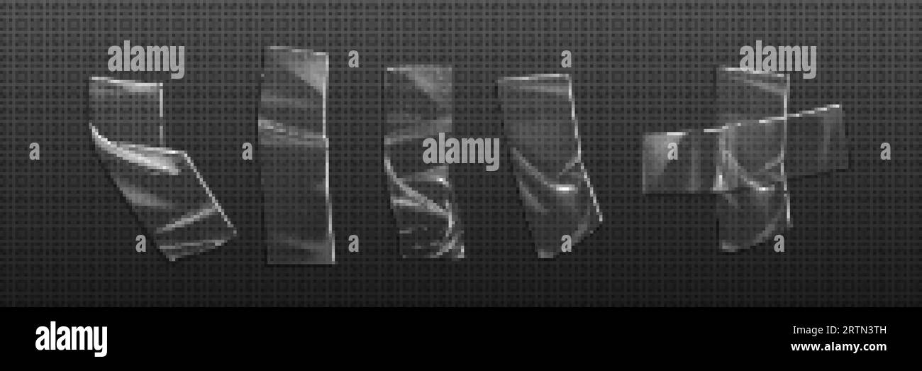 Plastic transparent duct tape paper sticker vector. Glue strip ...