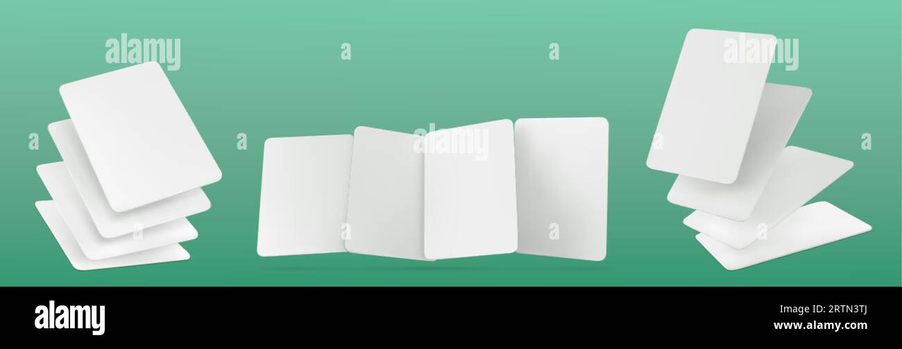 Playing cards mockup - realistic vector illustration set of four blank ...