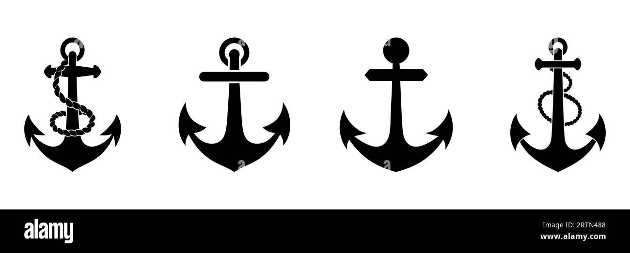 Anchor icon set isolated Stock Vector Image & Art - Alamy