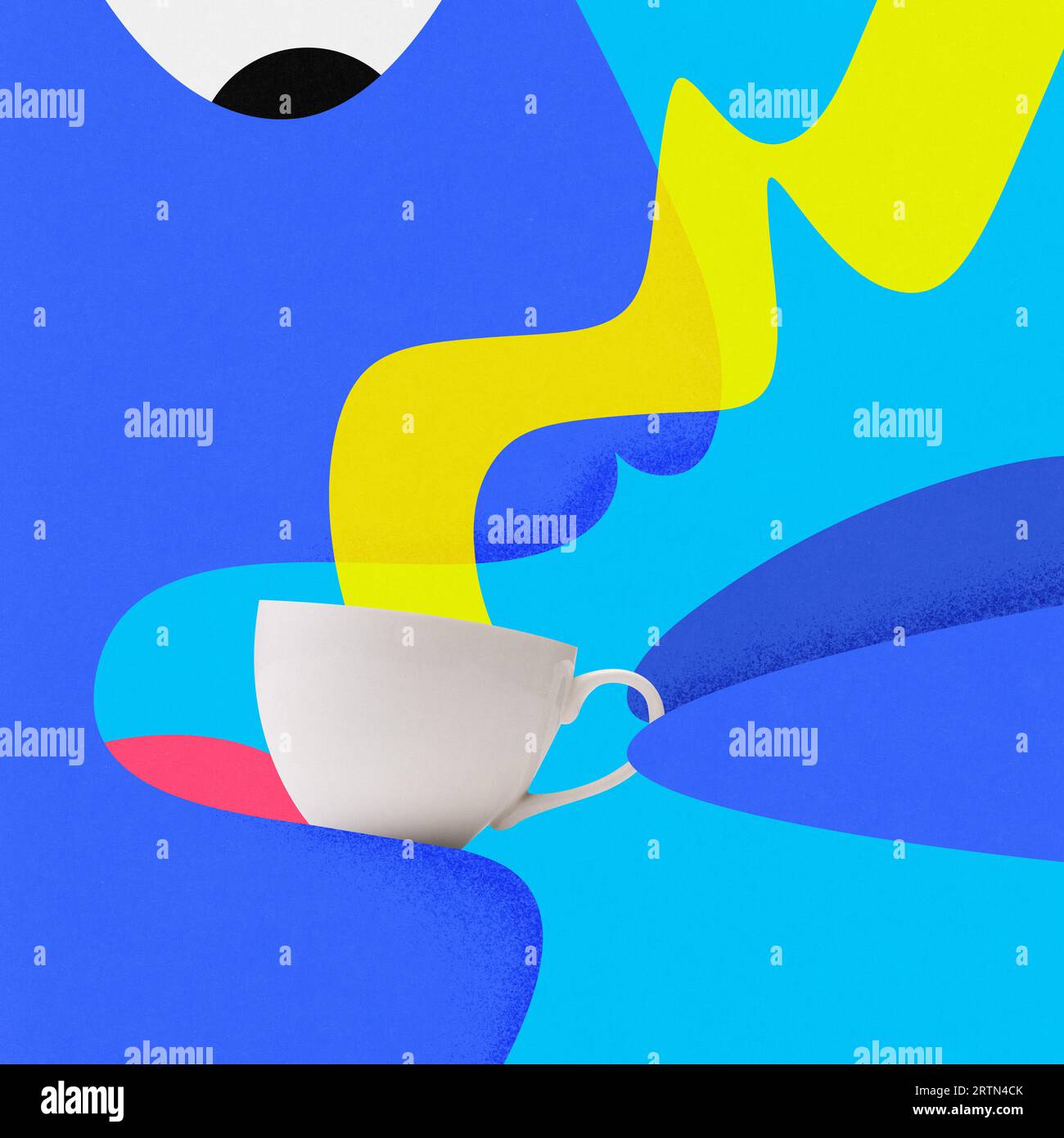 Contemporary art collage. Modern creative artwork. Painted surrealistic ...