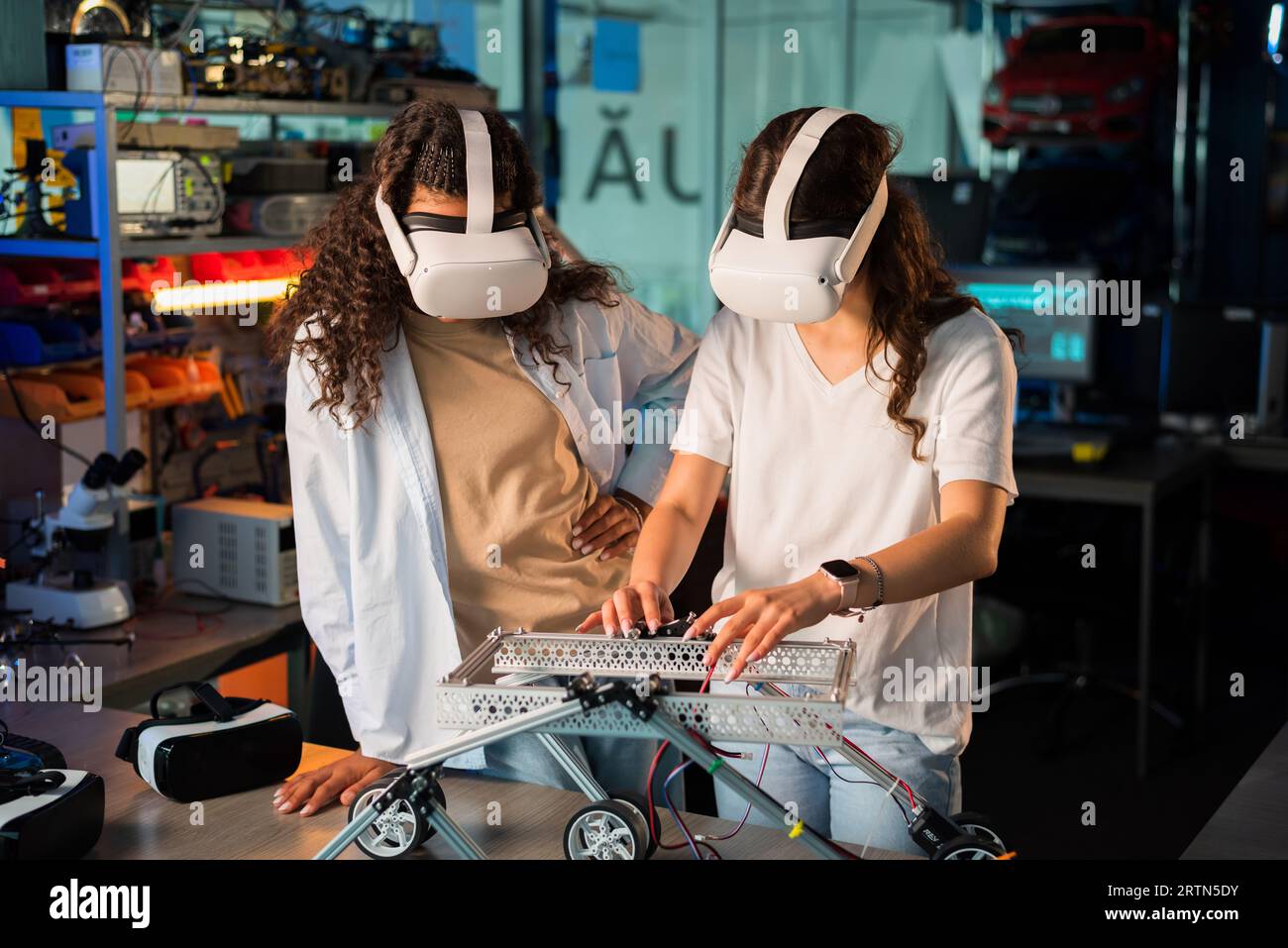Group young people doing experiments hi-res stock photography and ...