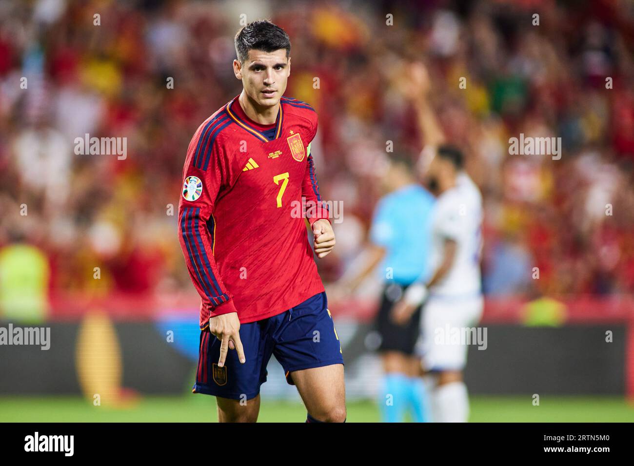Alvaro Morata of Spain celebrates his goal during the UEFA EURO 2024 ...