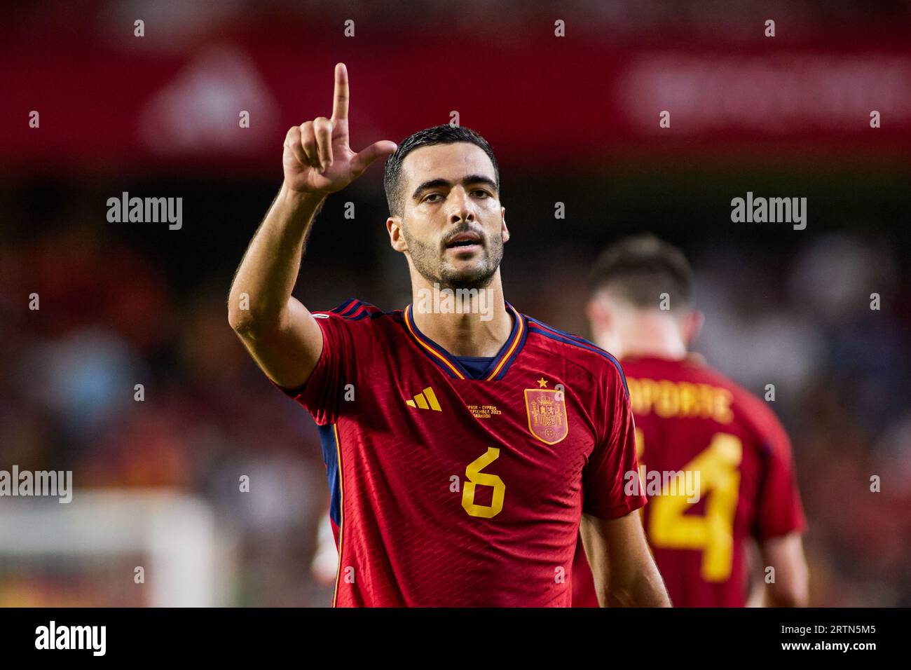Mikel Merino of Spain celebrates his goal during the UEFA EURO 2024 ...