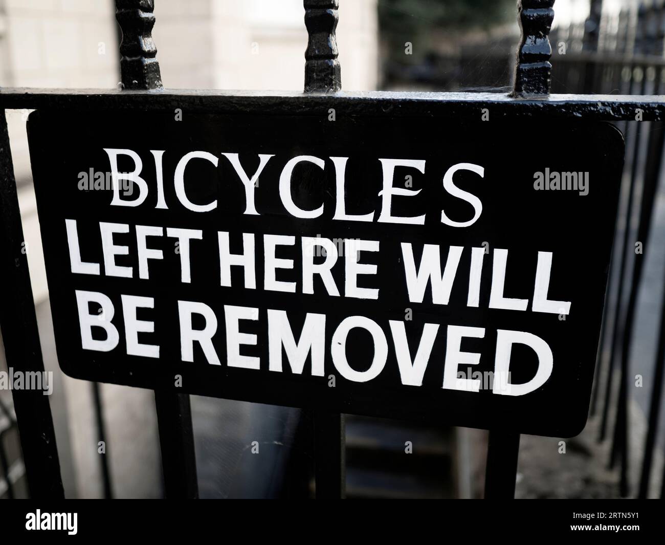 Bicycles Left Here Will Be Removed, Sign, Radcliffe Square, Railings ...