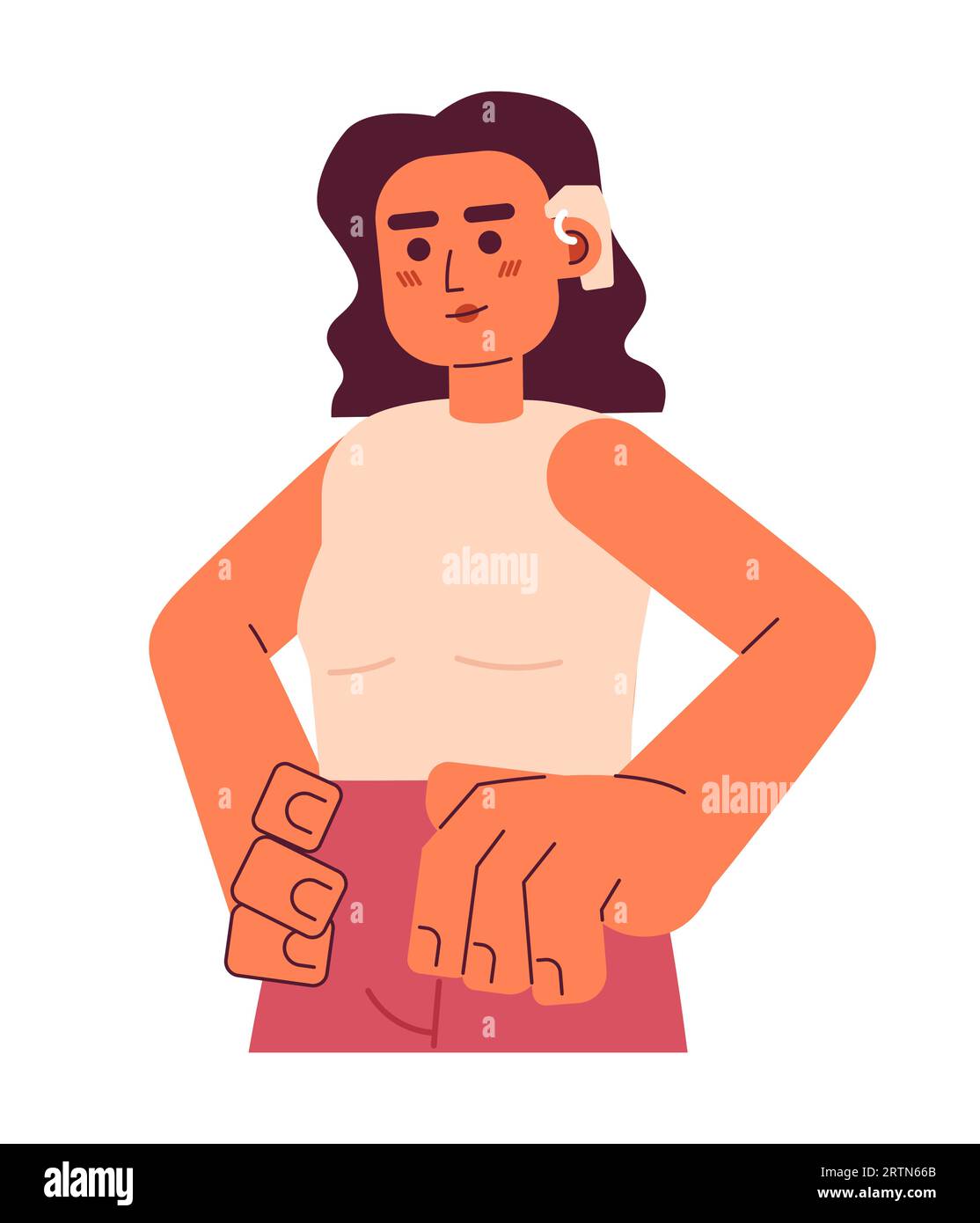 Deaf hearing impaired woman 2D cartoon character Stock Vector Image ...