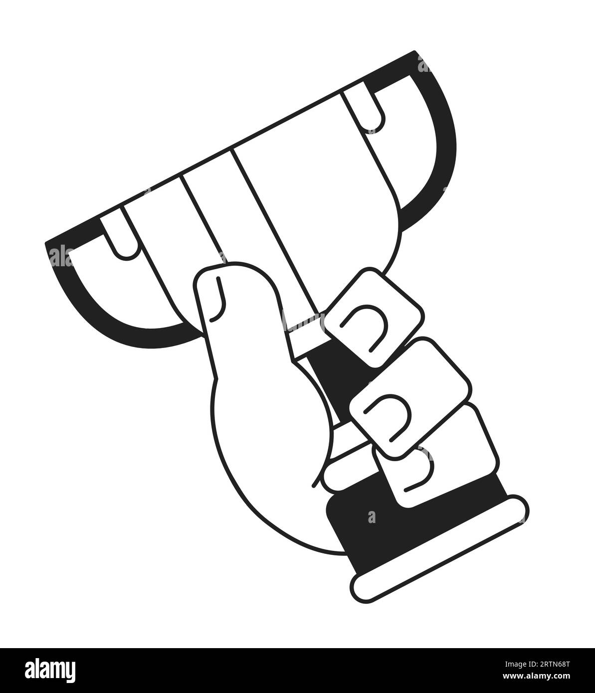 Holding golden cup award monochrome flat vector hand Stock Vector Image ...