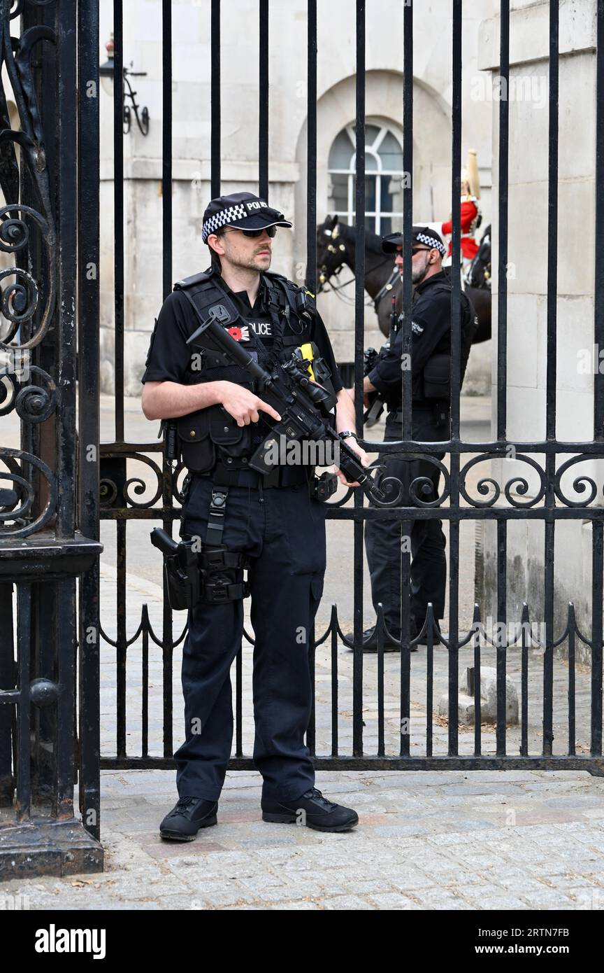 Firearms Officer, Horse Guards Parade, Whitehall, London, UK Stock ...