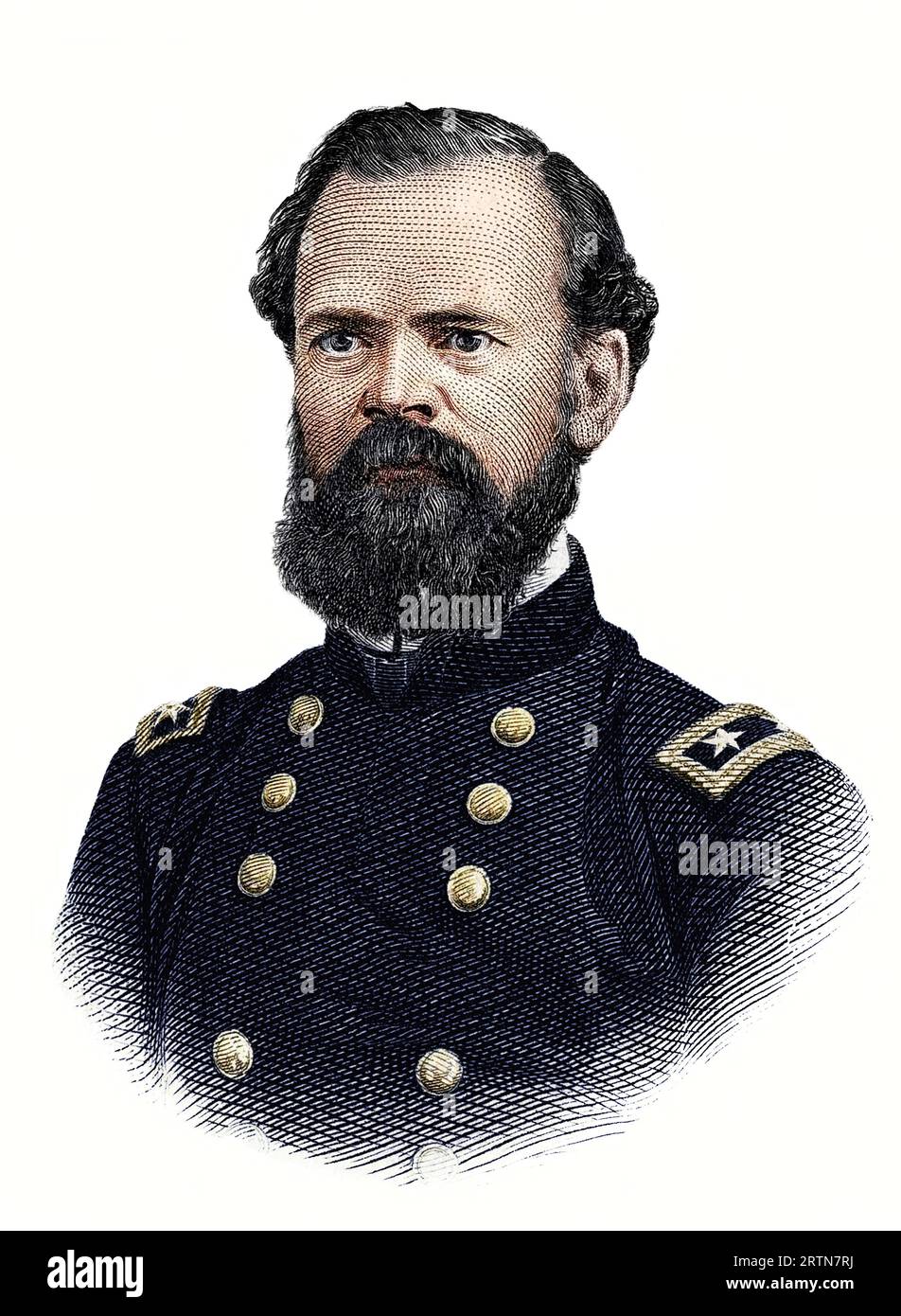 Portrait of General James Birdseye McPherson Isolated on White ...