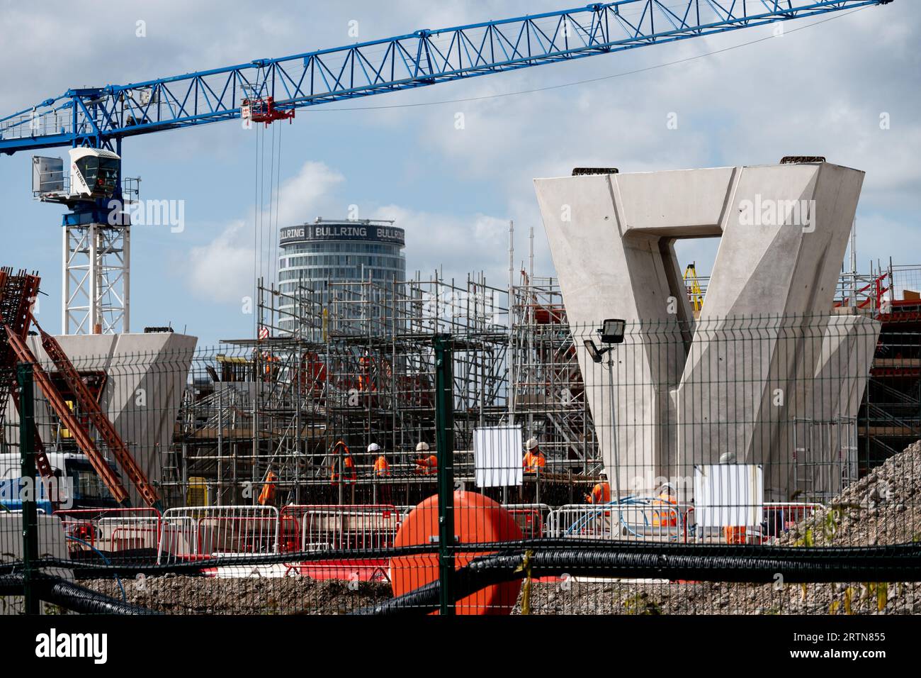 HS2 construction site near Curzon Street, Birmingham, UK. 2023 Stock ...