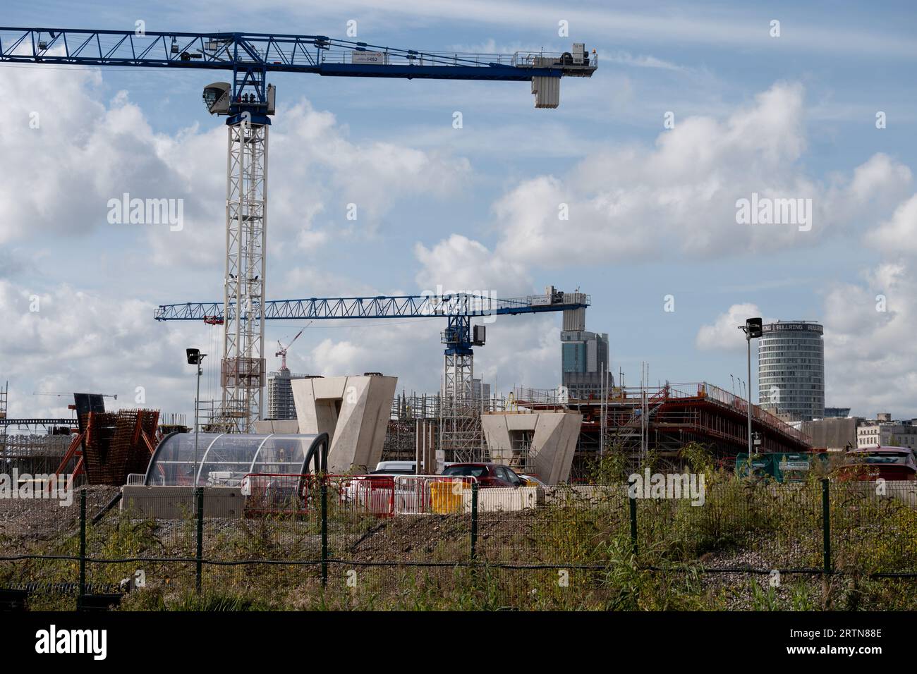 HS2 construction site near Curzon Street, Birmingham, UK Stock Photo ...