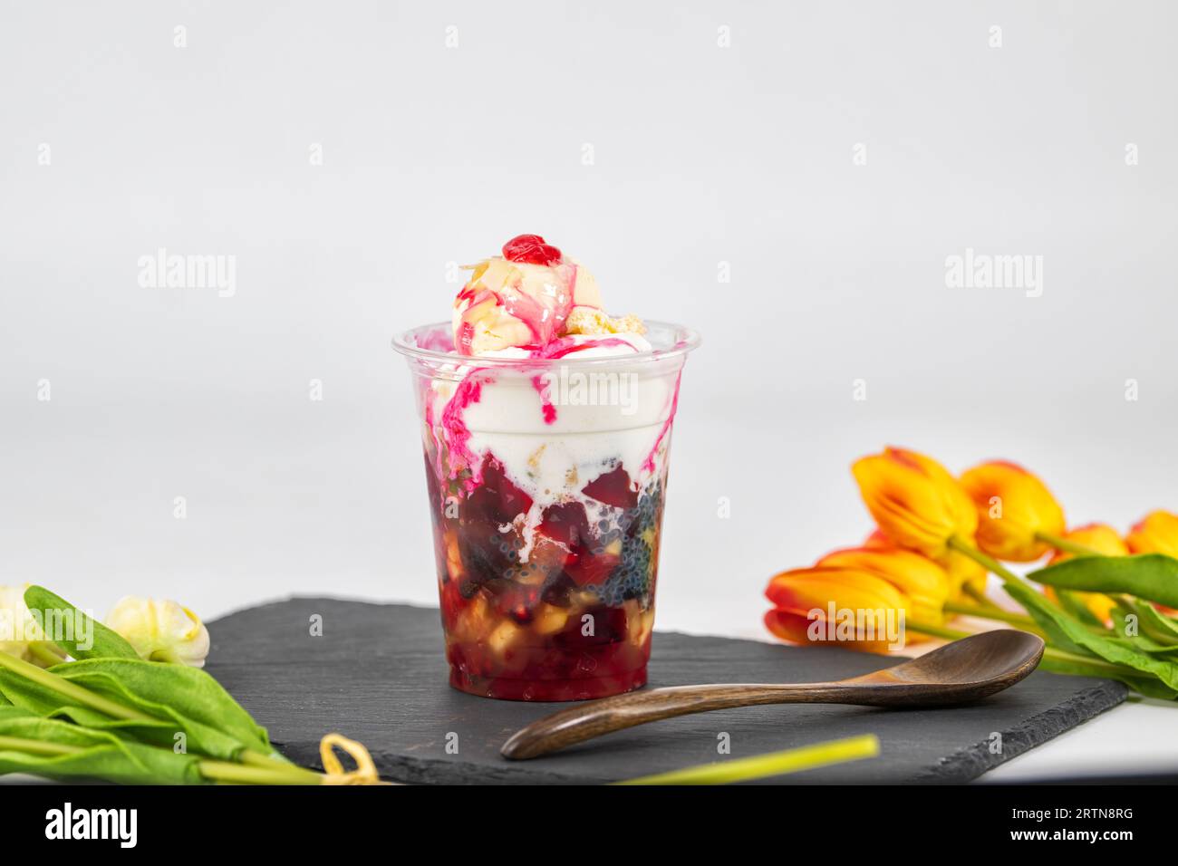 Royal rainbow colour faluda, favourite Indian dessert served with ...