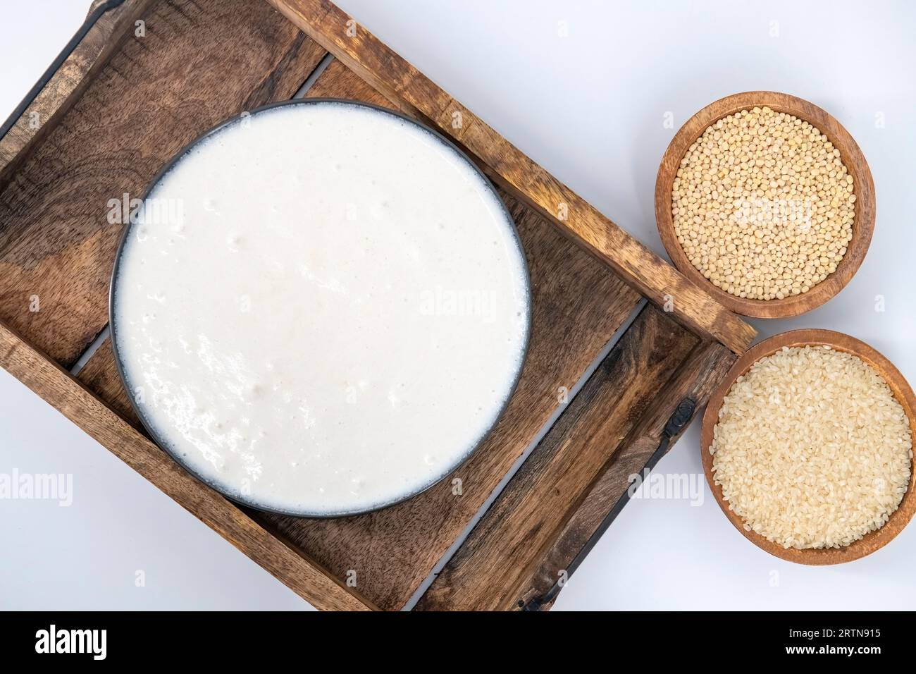 Selective focused image of fermented batter for idli and dosa in an ...