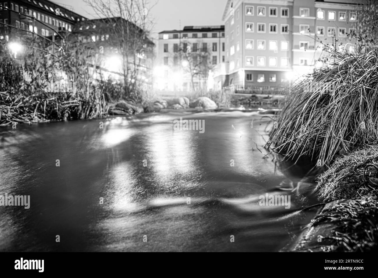 City water stream Black and White Stock Photos & Images - Alamy