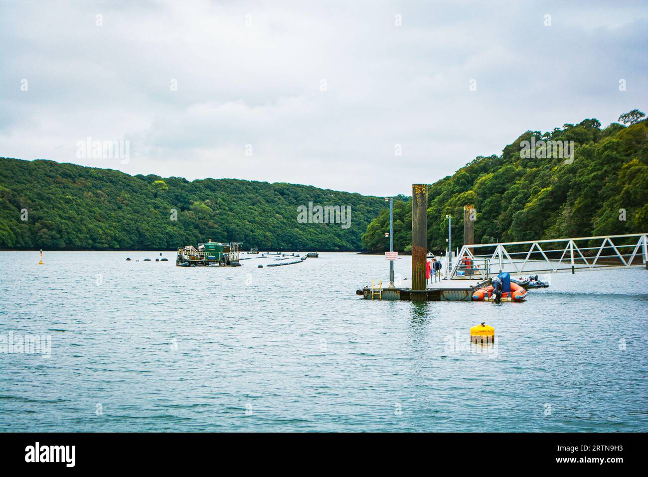 River Fal, Cornwall, UK - August 2023: The King Harry Ferry Bridge ...