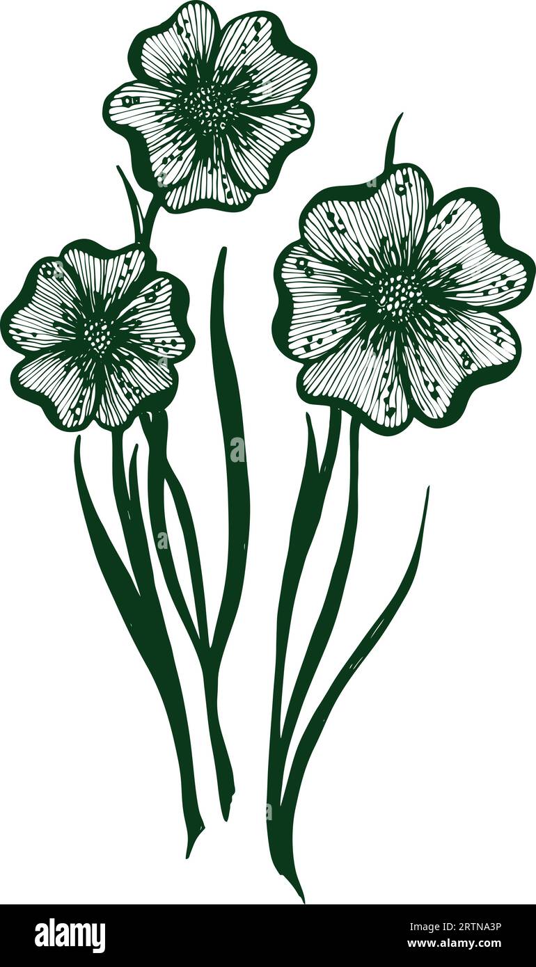 Drawing vector graphics with floral pattern for design. Floral flower ...