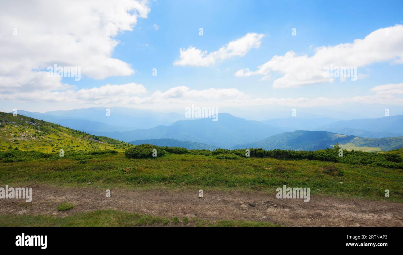 alpine travel destination of carpathian mountains. hillside of petros ...