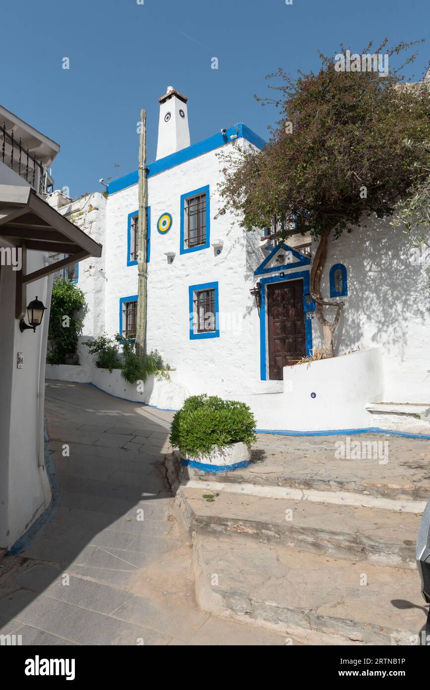 A pretty street with traditional local architecture in the lanes of ...