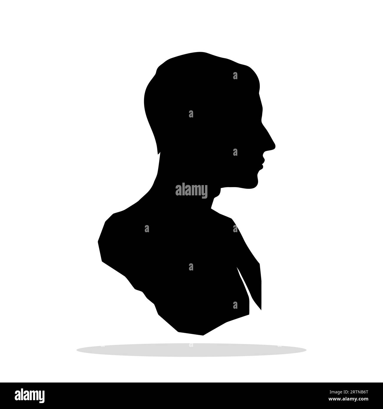 Human head icon. Male head profile silhouette. Black sign of human head ...