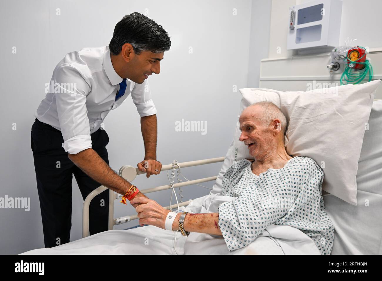 Prime Minister Rishi Sunak meets staff in the Jubilee Suite during a ...
