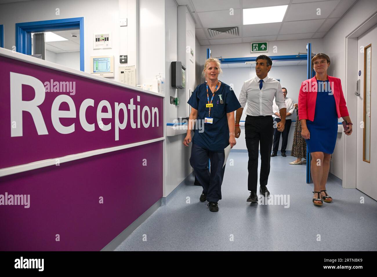 Prime Minister Rishi Sunak meets staff in the Jubilee Suite during a ...