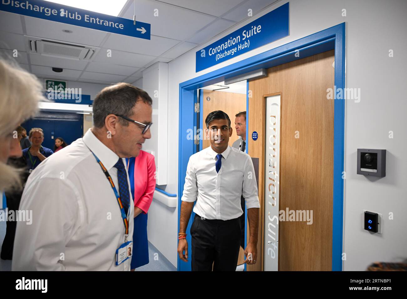 Prime Minister Rishi Sunak meets staff in the Jubilee Suite during a ...