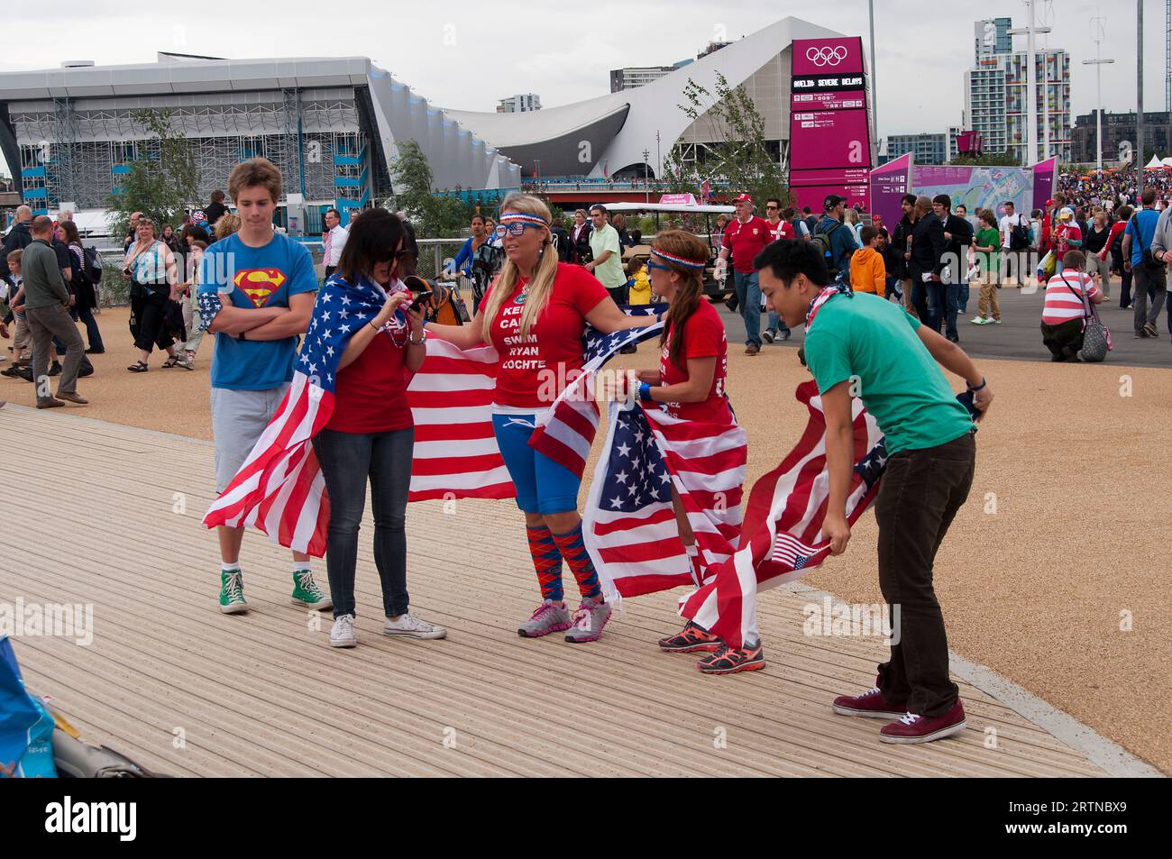 American fans at the London 2012 Olympic park Stock Photo - Alamy