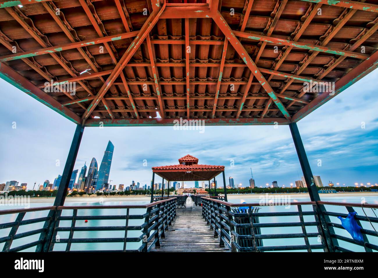 View of the Kuwait skyline - with the best known landmark of Kuwait ...