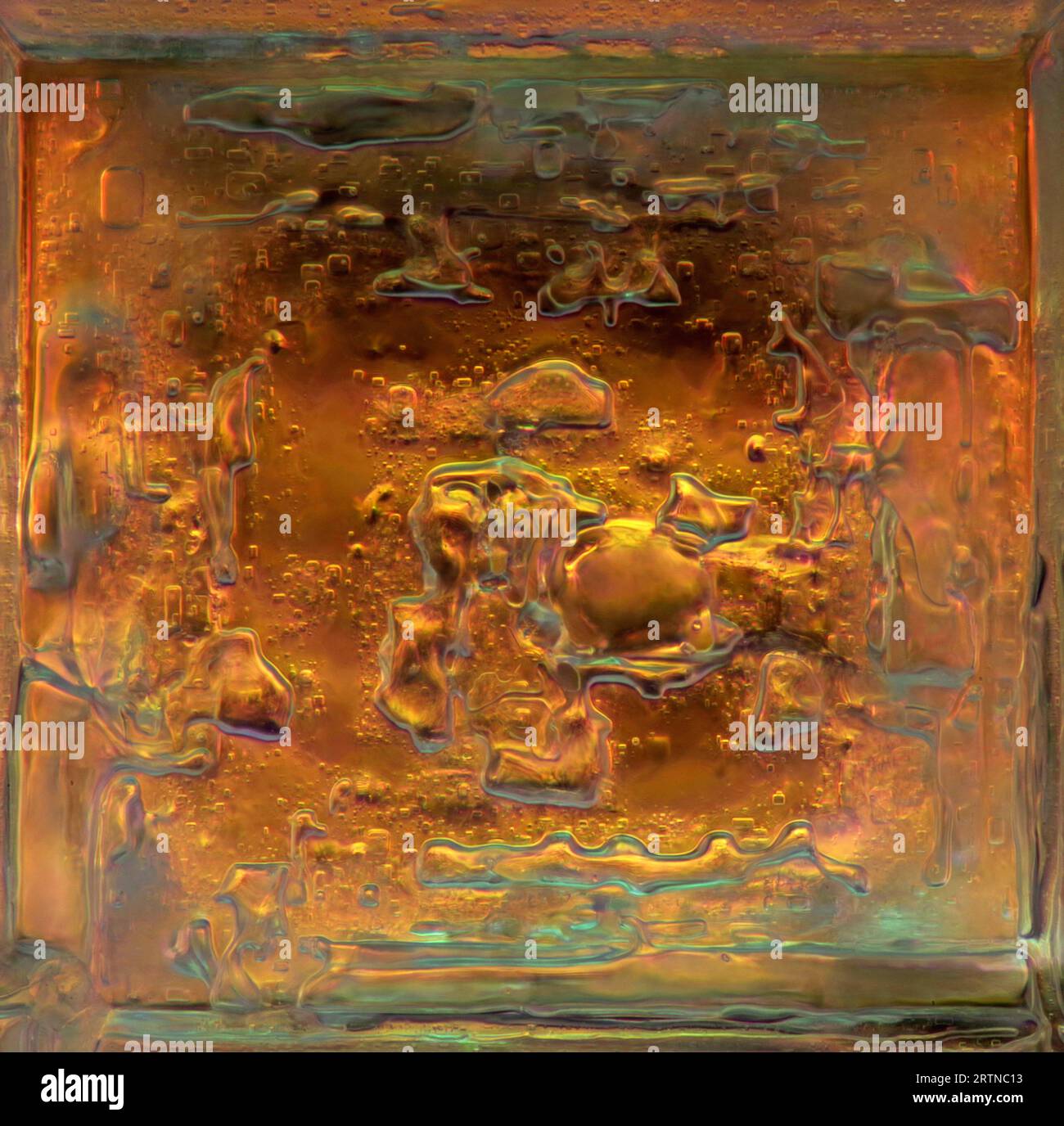 The image presents a single crystal of recrystallized kitchen salt ...