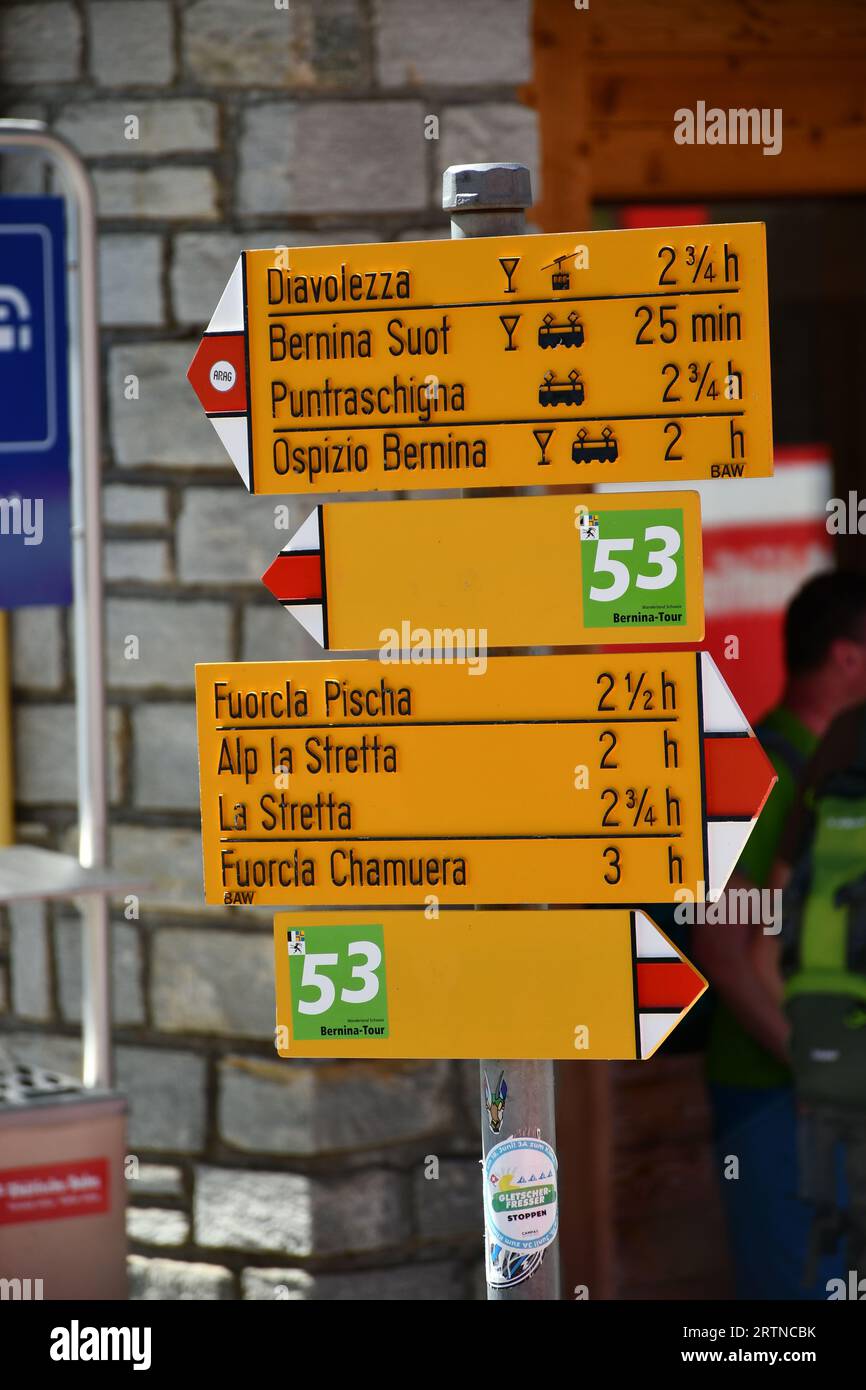 Signs tourist directions Stock Photo - Alamy