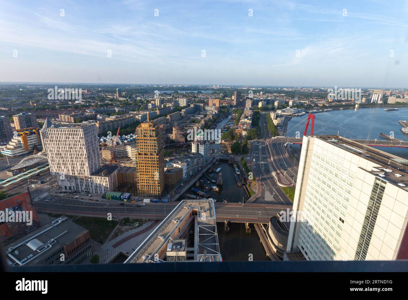 Enjoying the sunset in Rotterdam from the penthouse at the Red Apple ...
