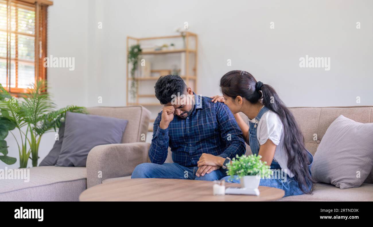 Indian family support comfort hi-res stock photography and images - Alamy