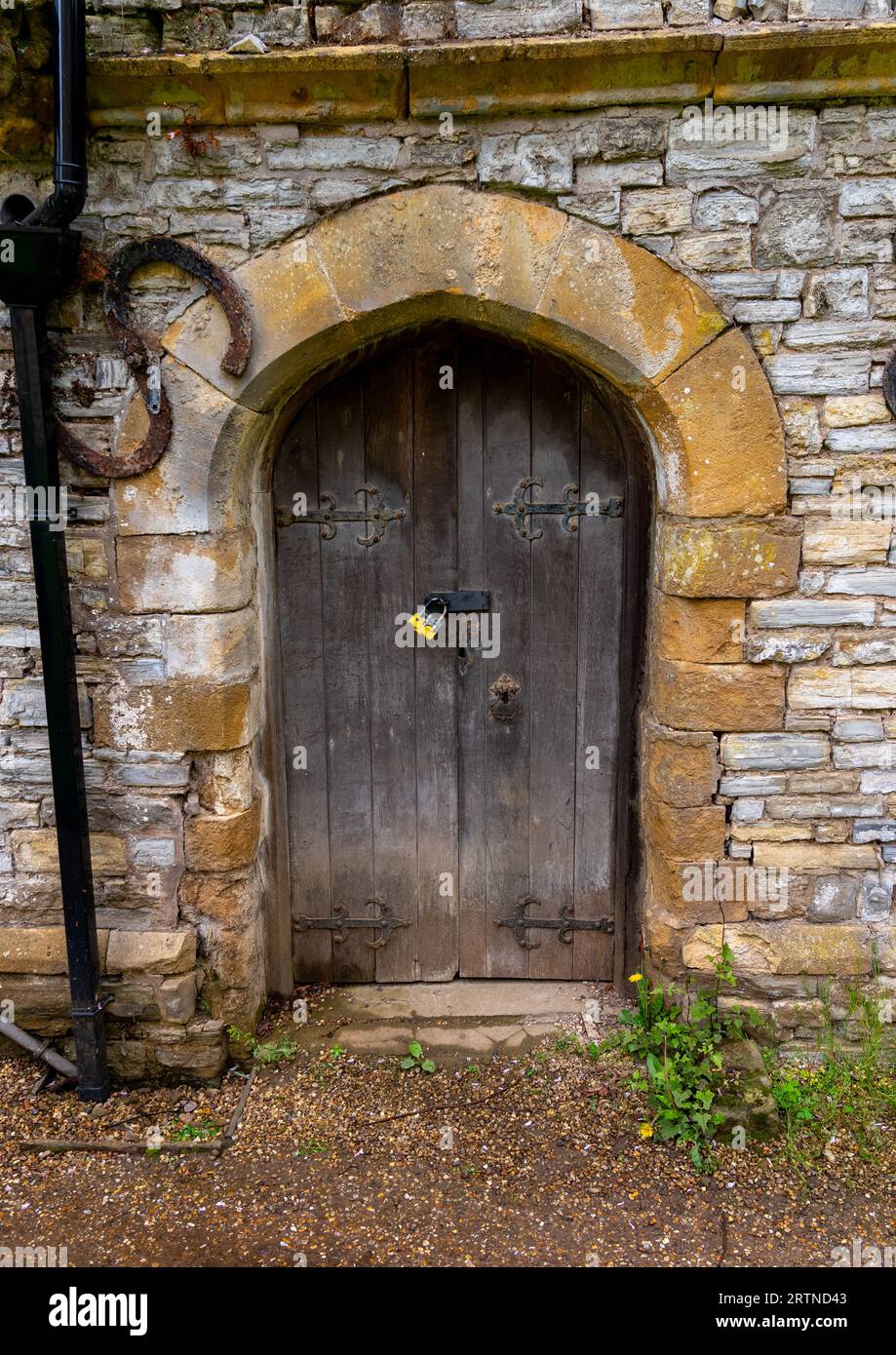 Old Church Doors and Gothic Architecture, in the UK Stock Photo - Alamy