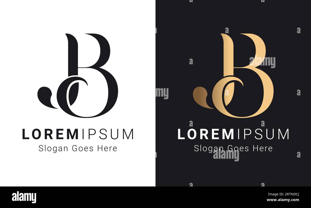 Luxury Initial BJ or JB Monogram Text Letter Logo Design Stock Vector ...