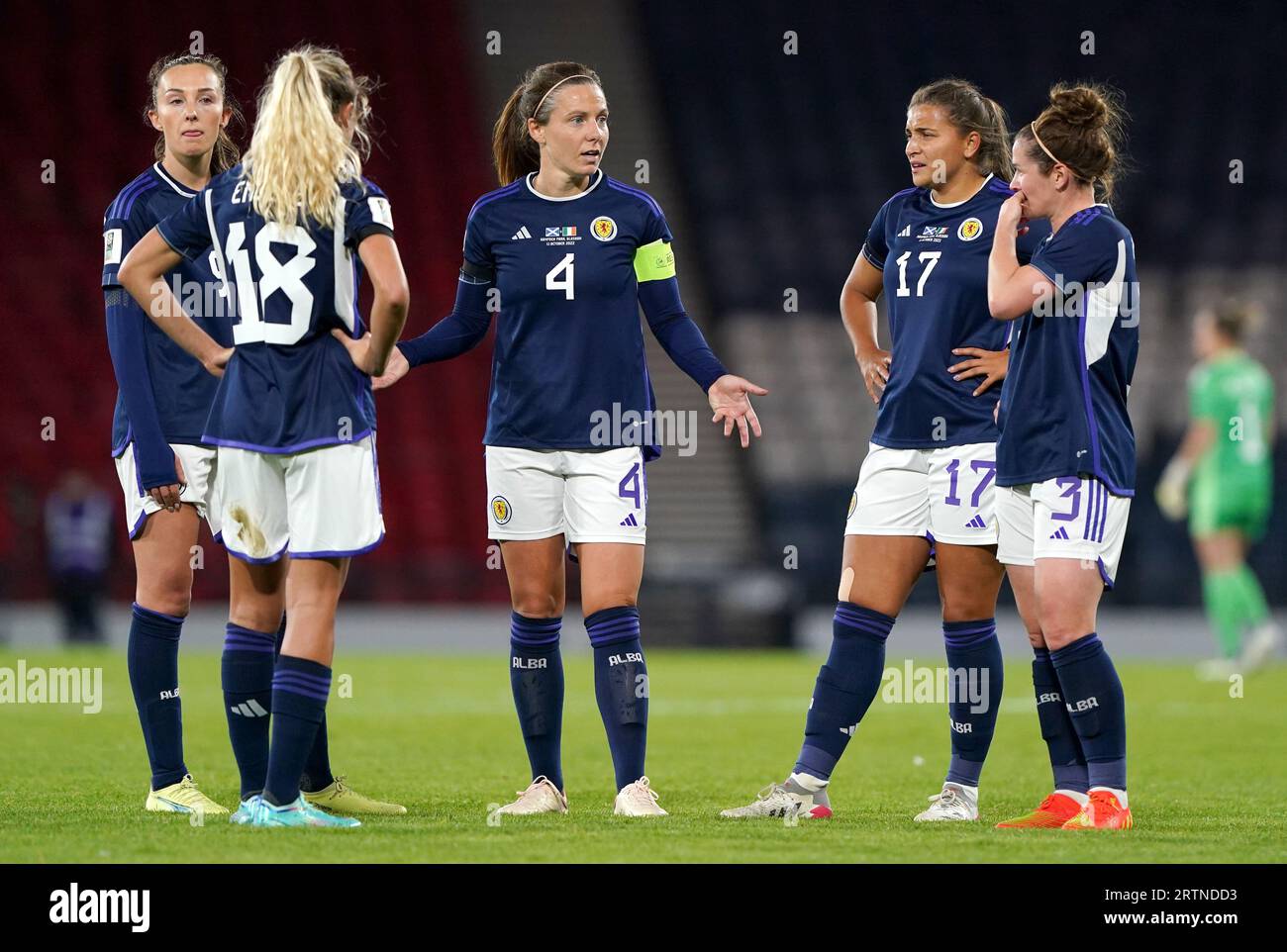 File photo dated 11-10-2022 of Scotland's Rachel Corsie (centre). The ...